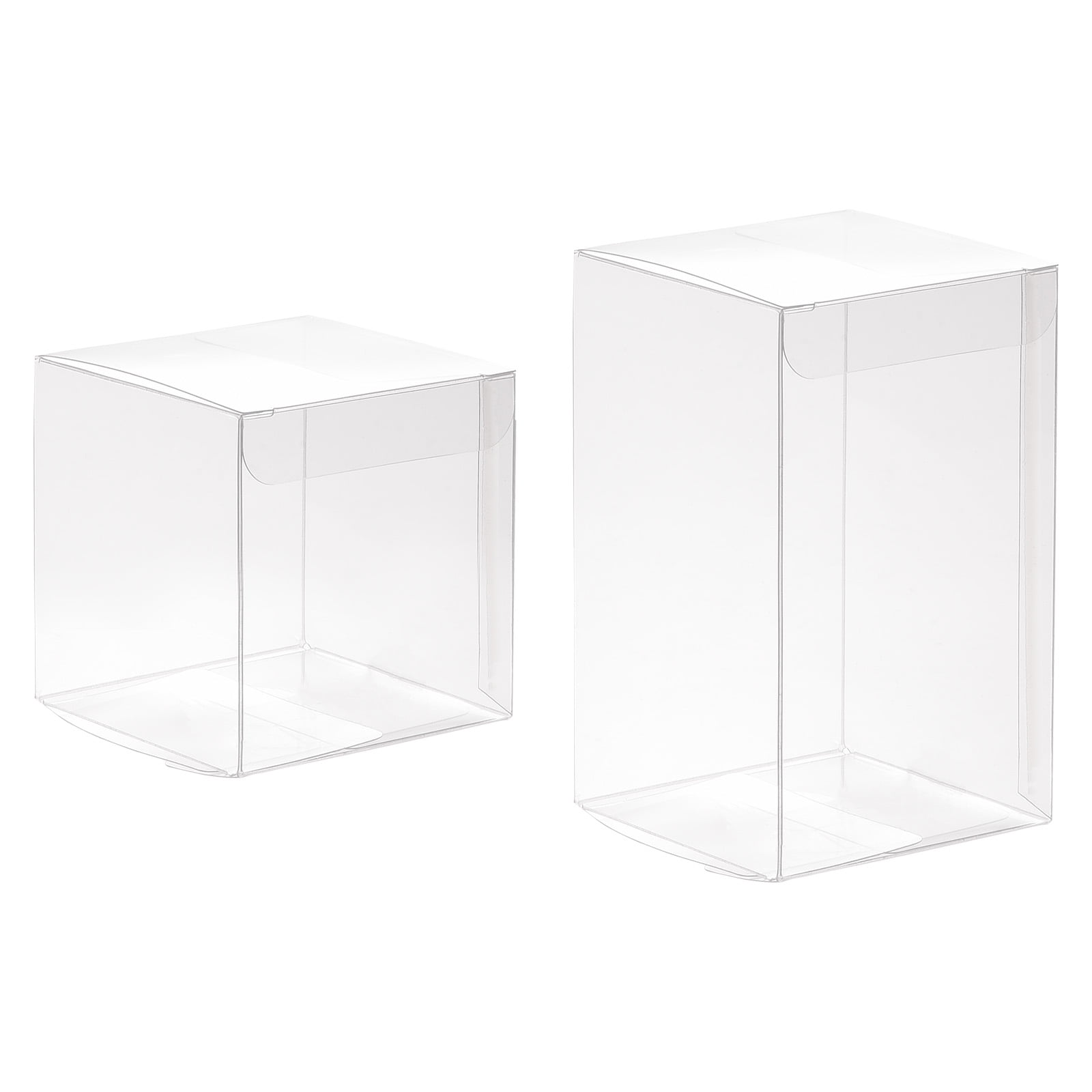 Uxcell Plastic Retail Boxes 6x6x6cm 6x6x10cm Protective Film Clear for ...