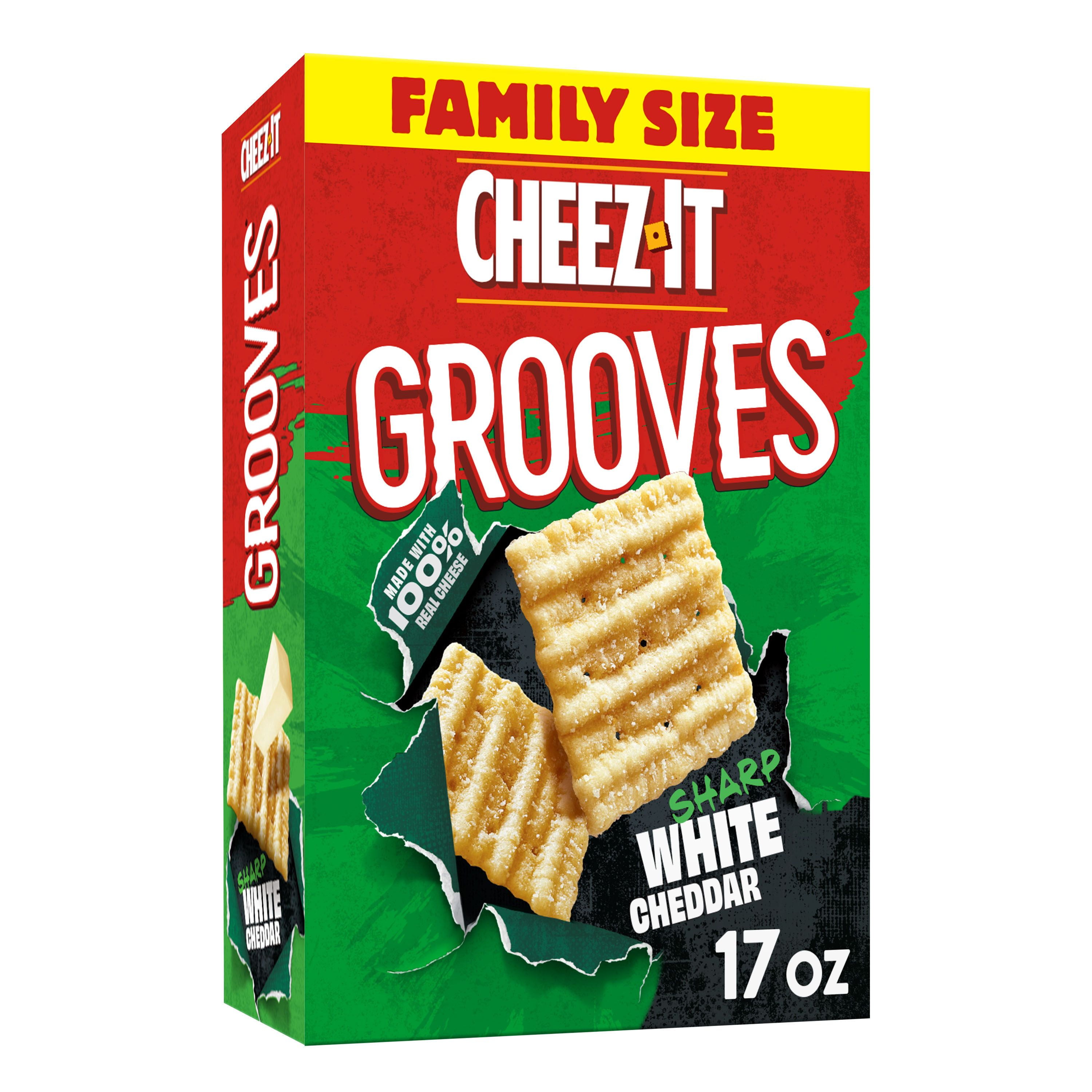 Cheez-It Grooves Cheese Crackers, Sharp White Cheddar, 17 Oz, Box ...