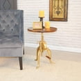 Carolina Classics Regan Adjustable Crank Wood Accent Table in Elm and ...