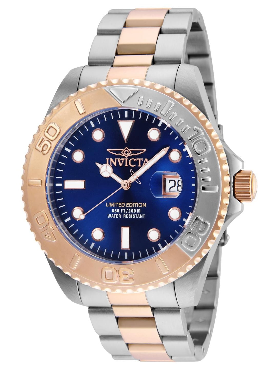 Invicta - Invicta Men's Pro Diver Rose Gold-Tone Steel Bracelet & Case ...