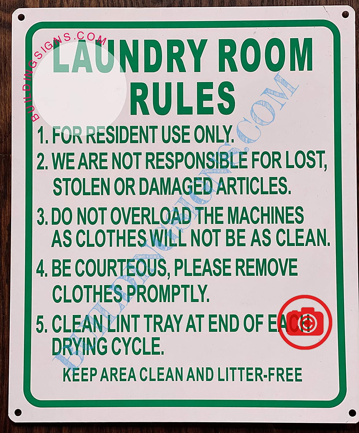 LAUNDRY ROOM RULES SIGN (White ,ALUMINIUM 10x12 -Rust Free ) (ref-2201 ...