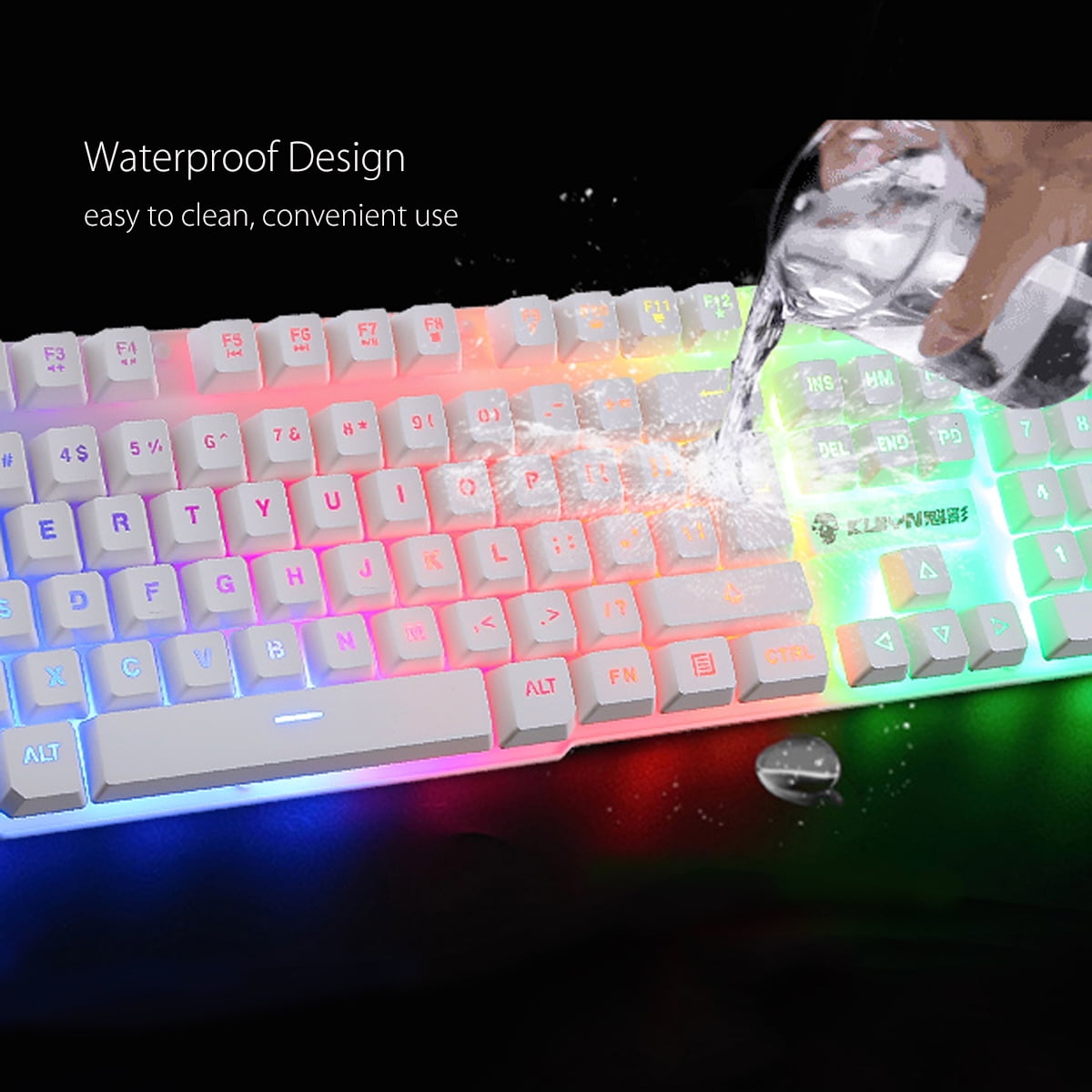 USB Wired Gaming Keyboard and Mouse Combo Set With Mouse Pad Rainbow ...
