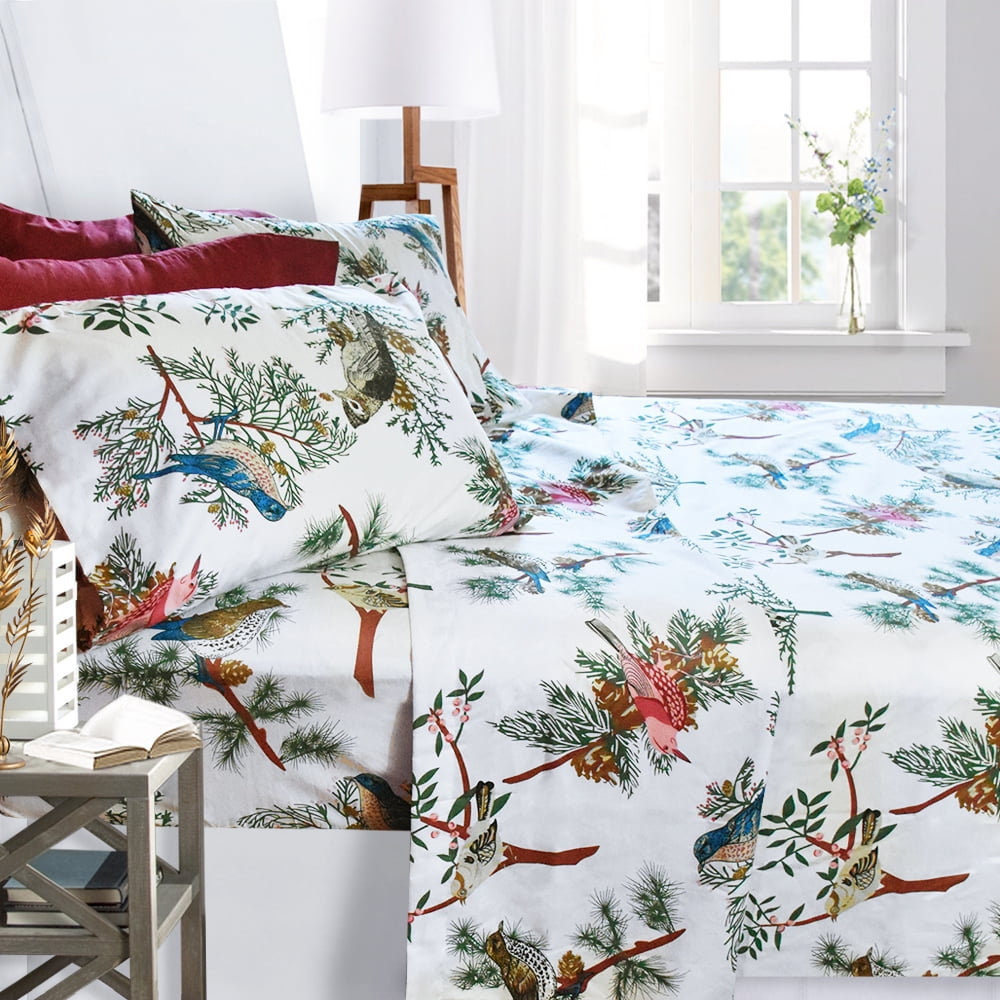 Clara Clark 1800 Series Deep Pocket Printed Bed Sheet Set King Size