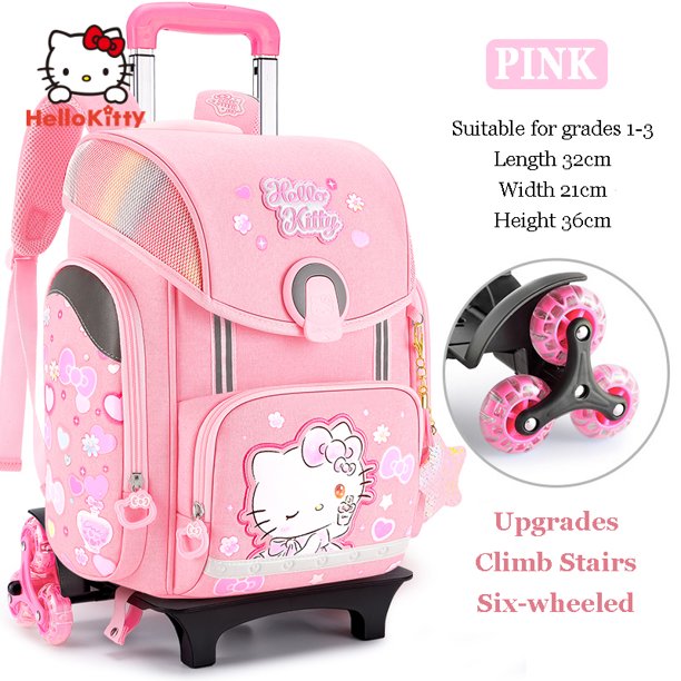 Cinnamoroll Hello Kitty Melody Kuromi Trolley School Bag Pupils Girl ...