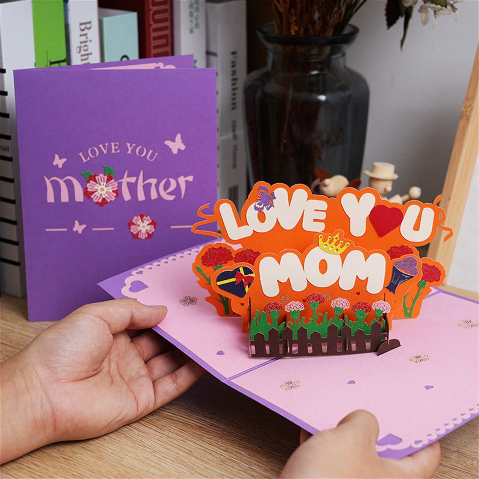Clearance Sdjma Mothers Day Flower Greeting Card Love You Mom 3d Card