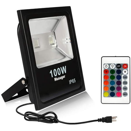 100W RGB LED Flood Light with Remote Control, 16 Colors & 4 Modes, Warm ...