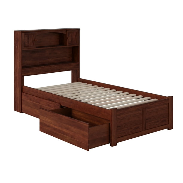 Newport Platform Bed with Flat Panel Foot Board and 2 Urban Bed Drawers ...