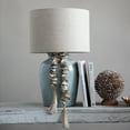 Creative Co-Op Coastal Aqua Blue Ceramic Stoneware Table Lamp with ...
