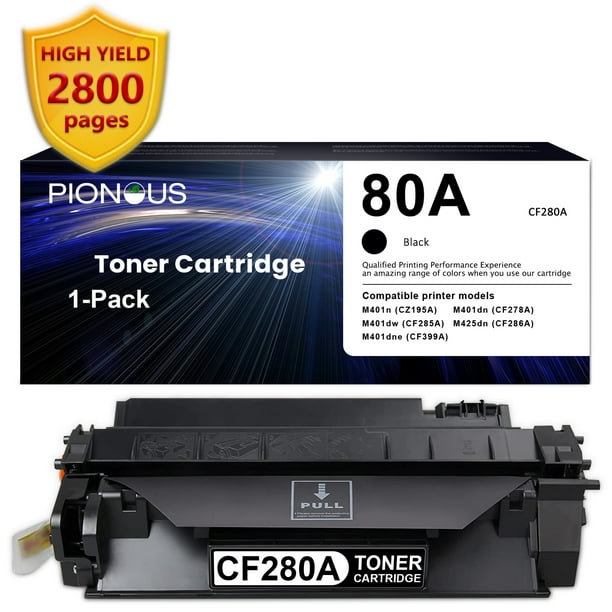 1 Pack 80A CF280A Black Toner Cartridge Replacement for HP 80A M401n Printer Ink - Walmart.com
