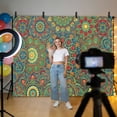 Bohemian Green Floral Backdrop for Photography, Boho Tribal Ethnic ...
