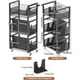 Book Cart Heavy Duty Double-Sided with Silent Wheels & 3 Magnetic ...