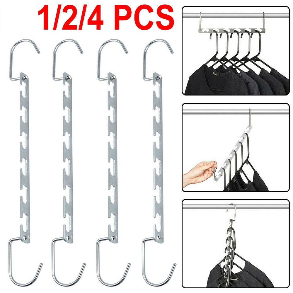 Closet Space Saver, Clothes Hanger Non-slip Metal Hook Clothes Closet ...