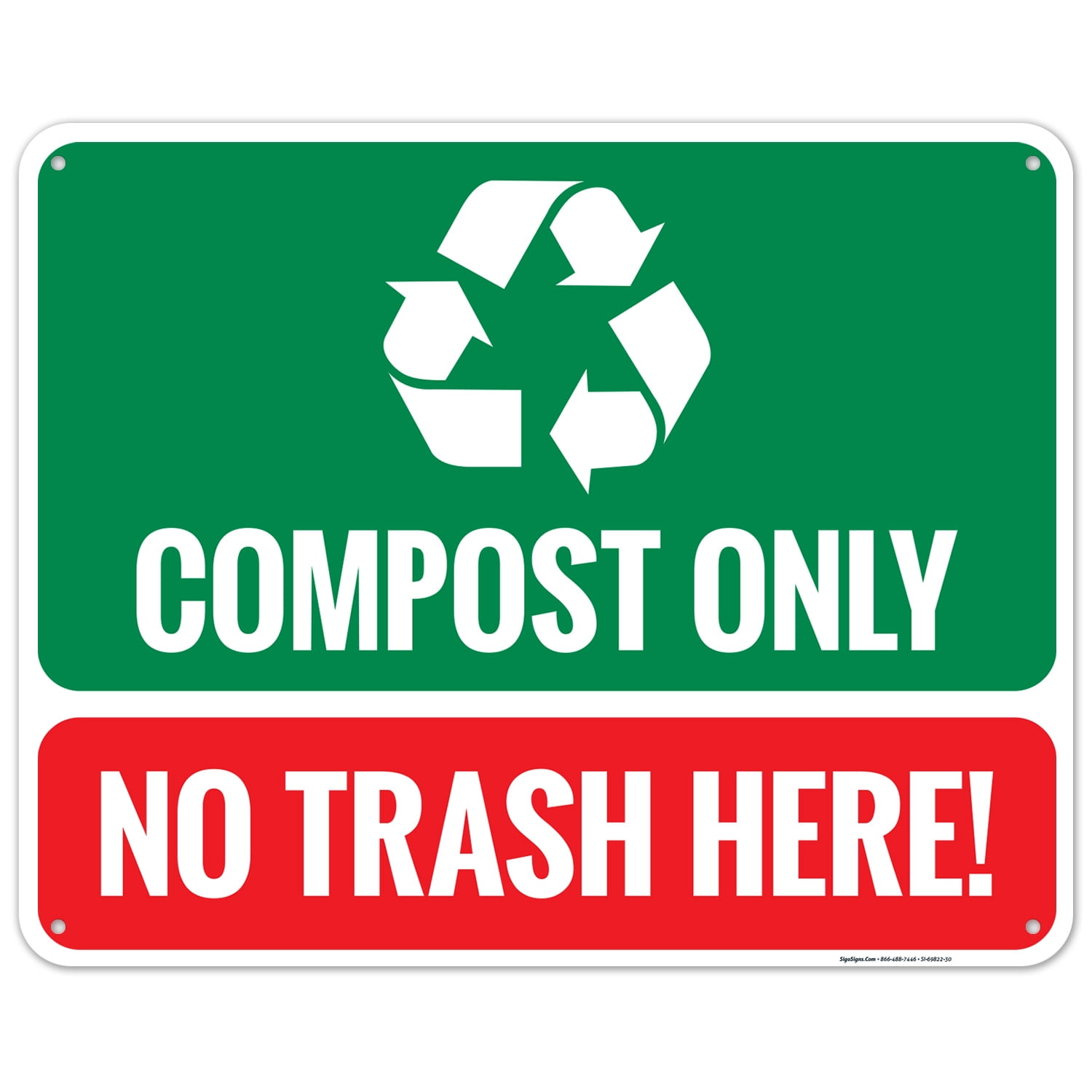 Compost Only No Trash Here Sign, - Walmart.com