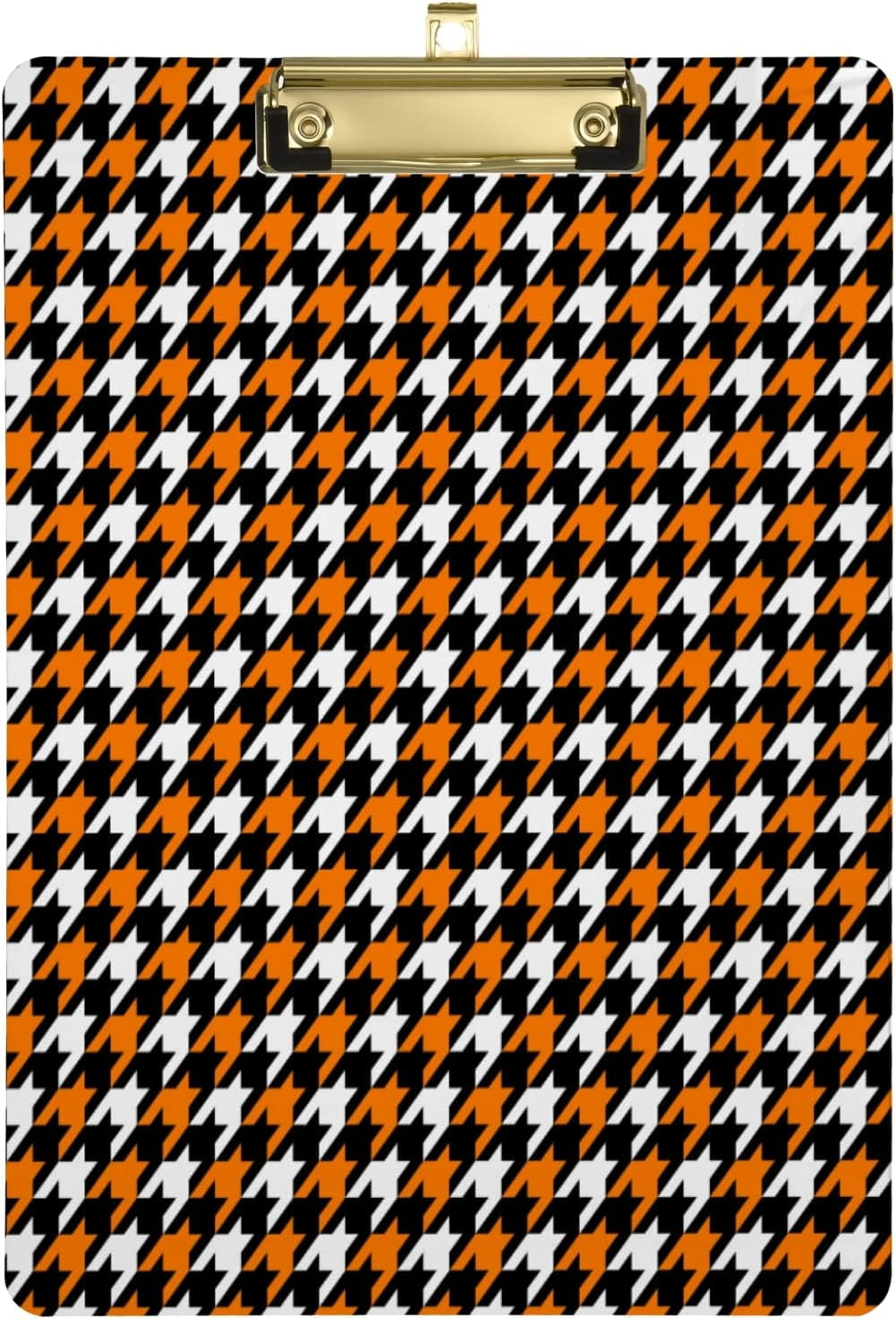 FMSHPON Orange BlackWhite Houndstooth Clipboard Hardboard Wood Nursing ...