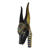 Egyptian God Of Afterlife Anubis Head Winged Scarab Bust Wall Plaque ...