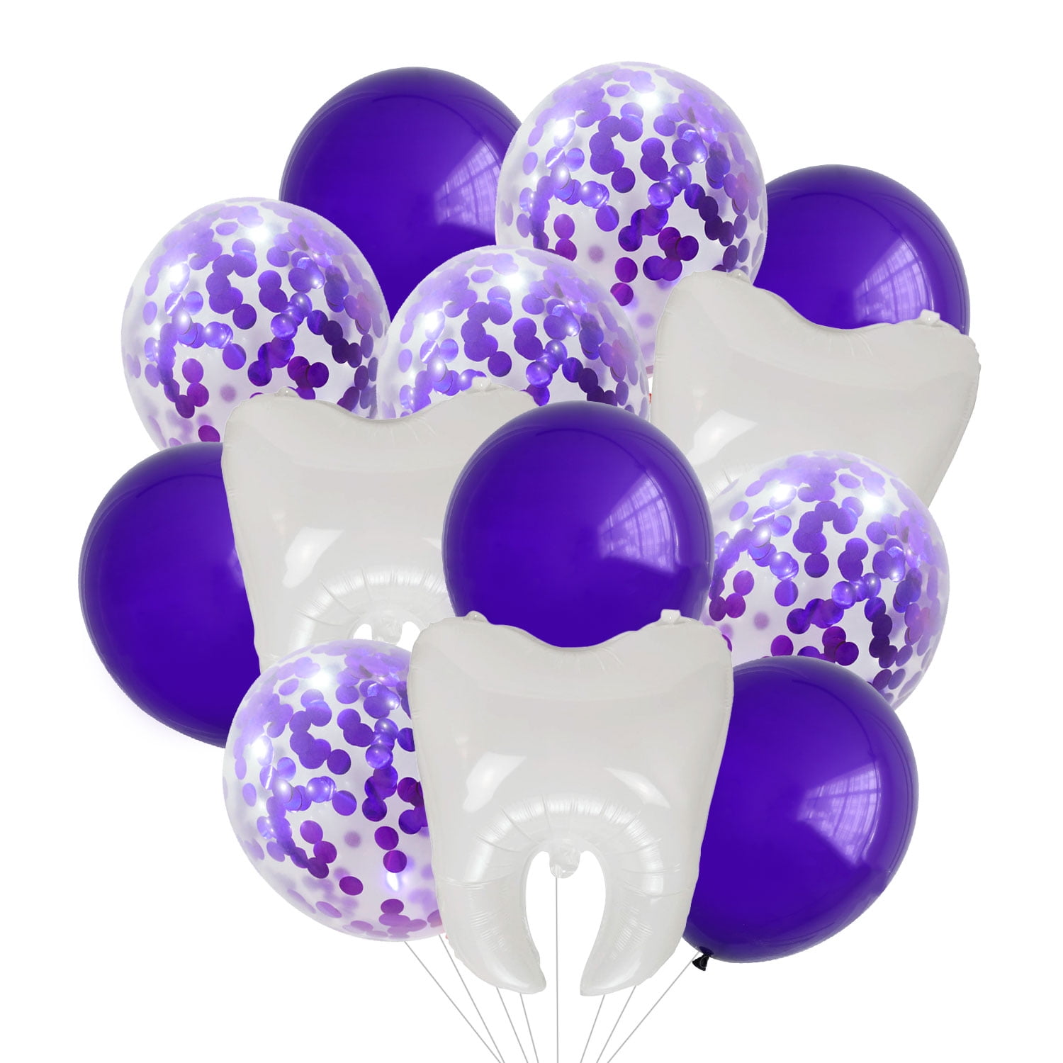 Purple Tooth Theme Balloons Set, Dental Graduation Party Balloons ...