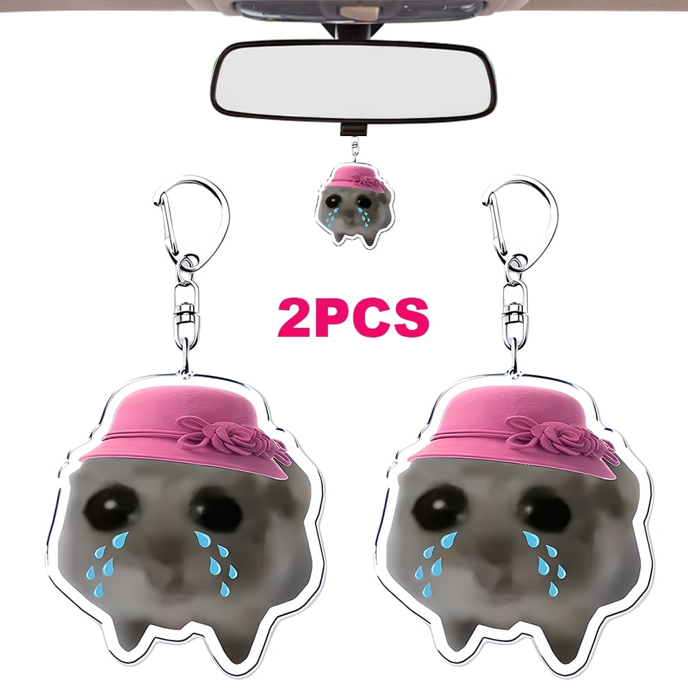 Lindo Meme Llorando Hamster Llavero Triste Acrílico Sombrero Interior ...