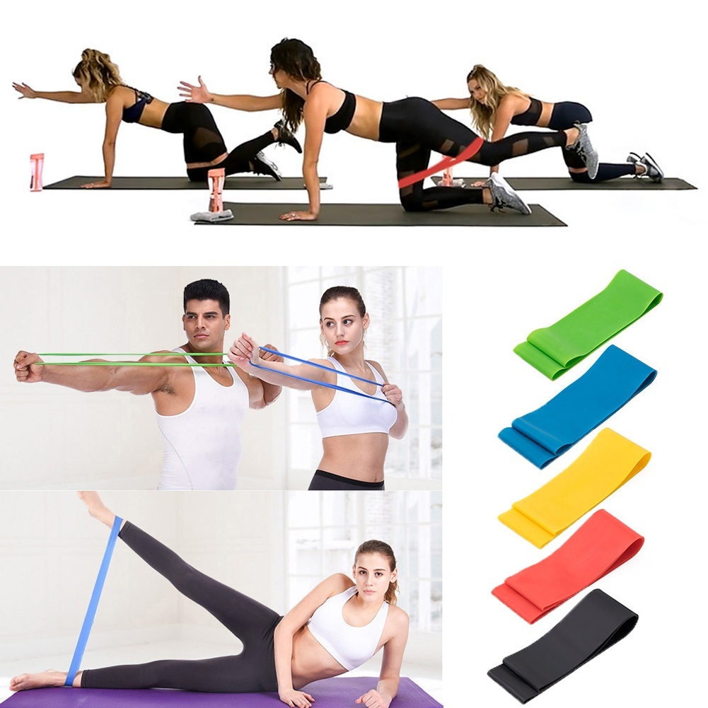 Elastic Resistance Loop Bands Exercise Set of 5 Resistance Loop ...