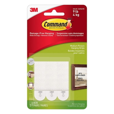 3M Command Damage-Free Hanging Large Black Picture Hanging Strips (Pack ...