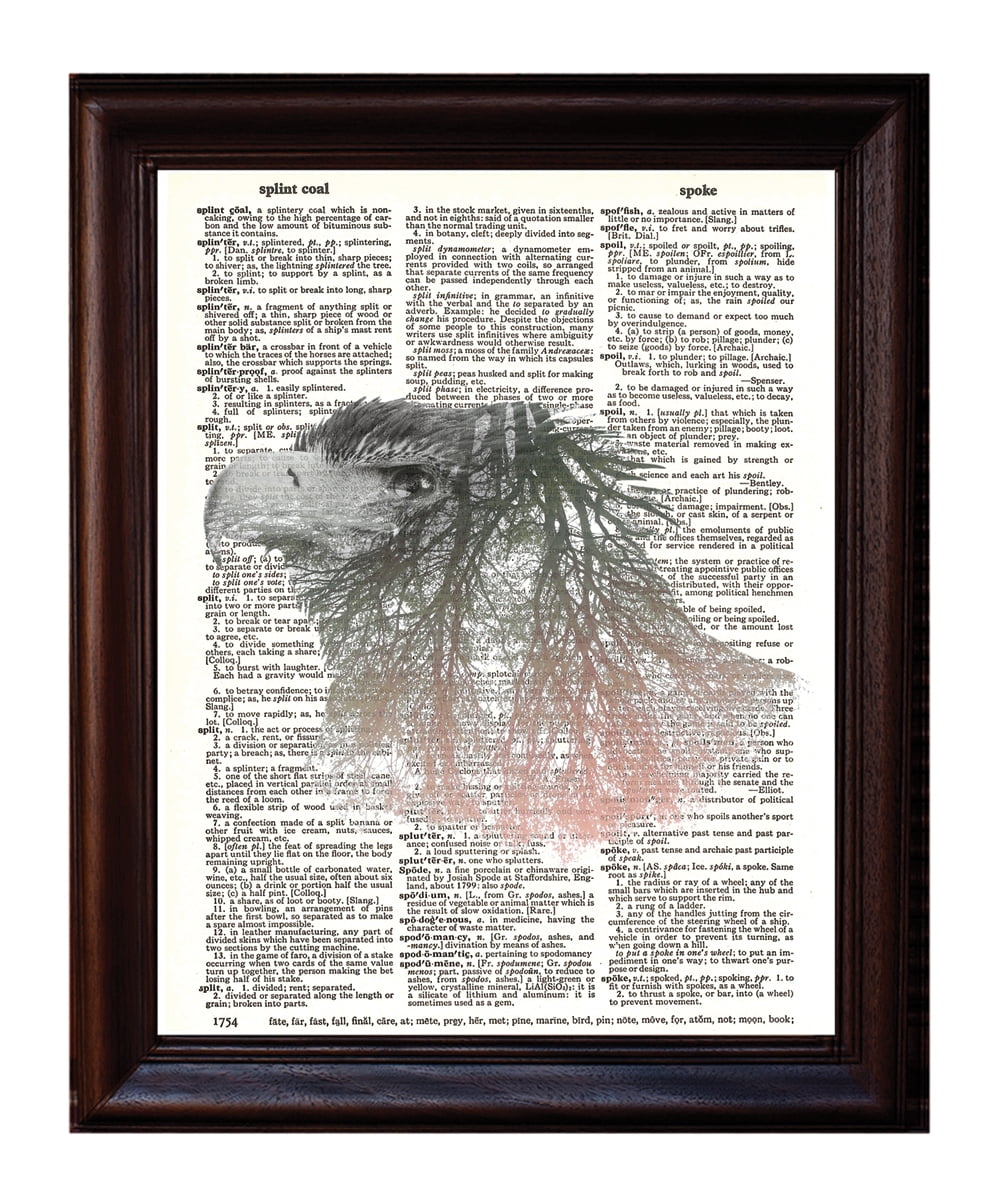 Double Exposure Eagle - Dictionary Art Print Printed On Authentic ...