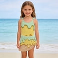 CUZIBR Kids Child Girls Swimwear Ice Cream Print One Piece Ruffles Trim ...