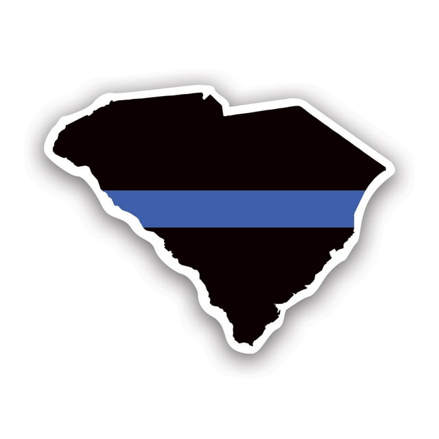 South Carolina State Shaped Thin Blue Line Sticker Decal - Self ...