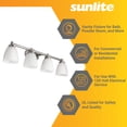 Sunlite Sconce Vanity Light Fixture, Bell-Shaped Frosted Glass, Brushed ...