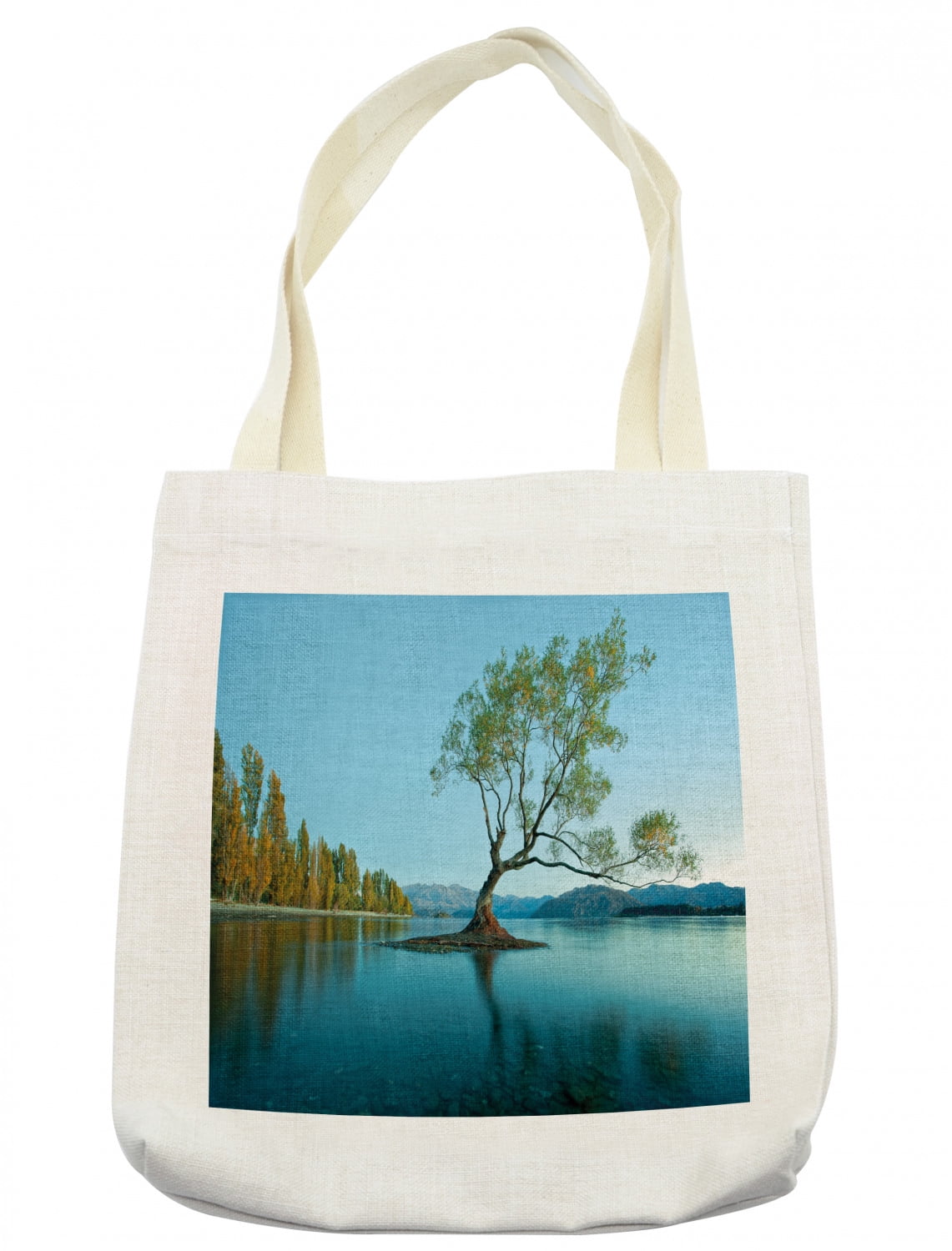 Nature Tote Bag, Spring Tree on the Lake Surface Surreal Surprises of ...
