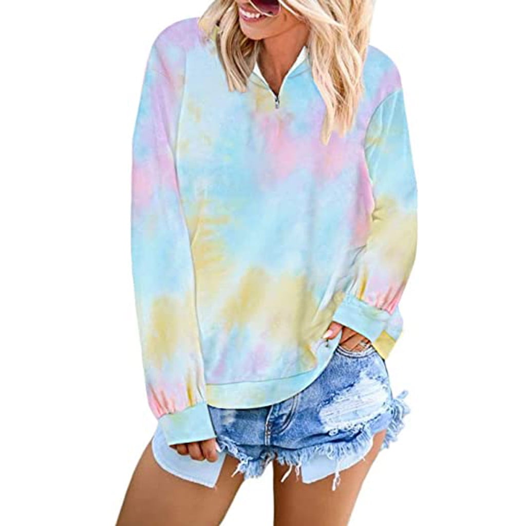 Click here for Aqestyerly Womens Sweatshirt Tie-Dye Printed Long... prices
