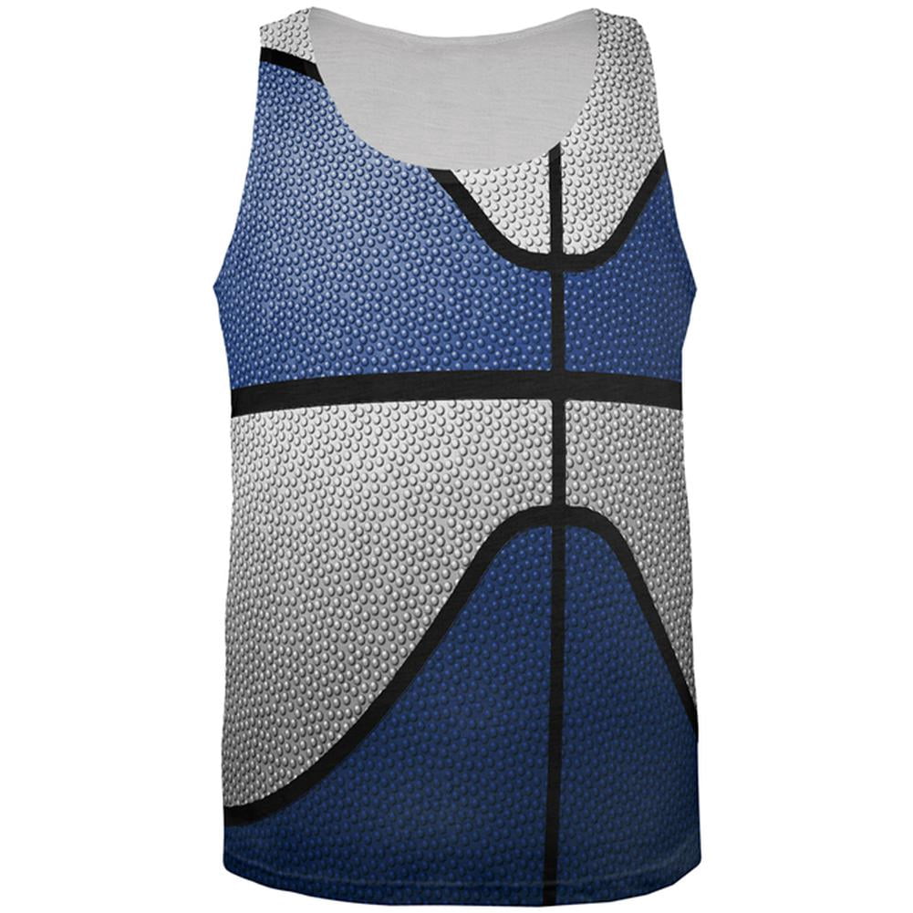 Championship Basketball Navy Blue & White All Over Mens Tank Top Multi ...