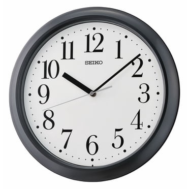 Seiko 12 inch Business Analog Wall Clock, Black, Round, Traditional ...
