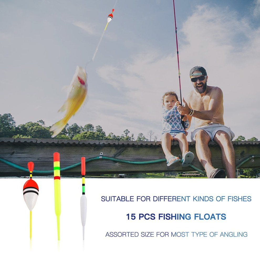 Fishing Float 15pcs/set Assorted Sizes Lot Fishing Lure Floats Bobbers ...