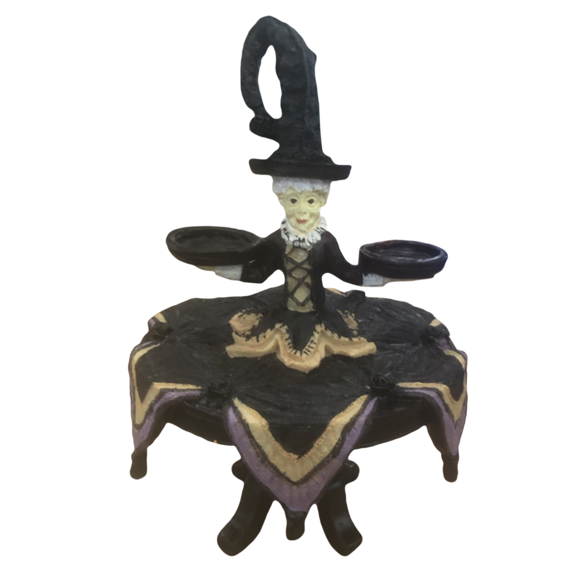 Aunavey Halloween Witch Tray Tabletop Server with Harlequin Tablecloth ...