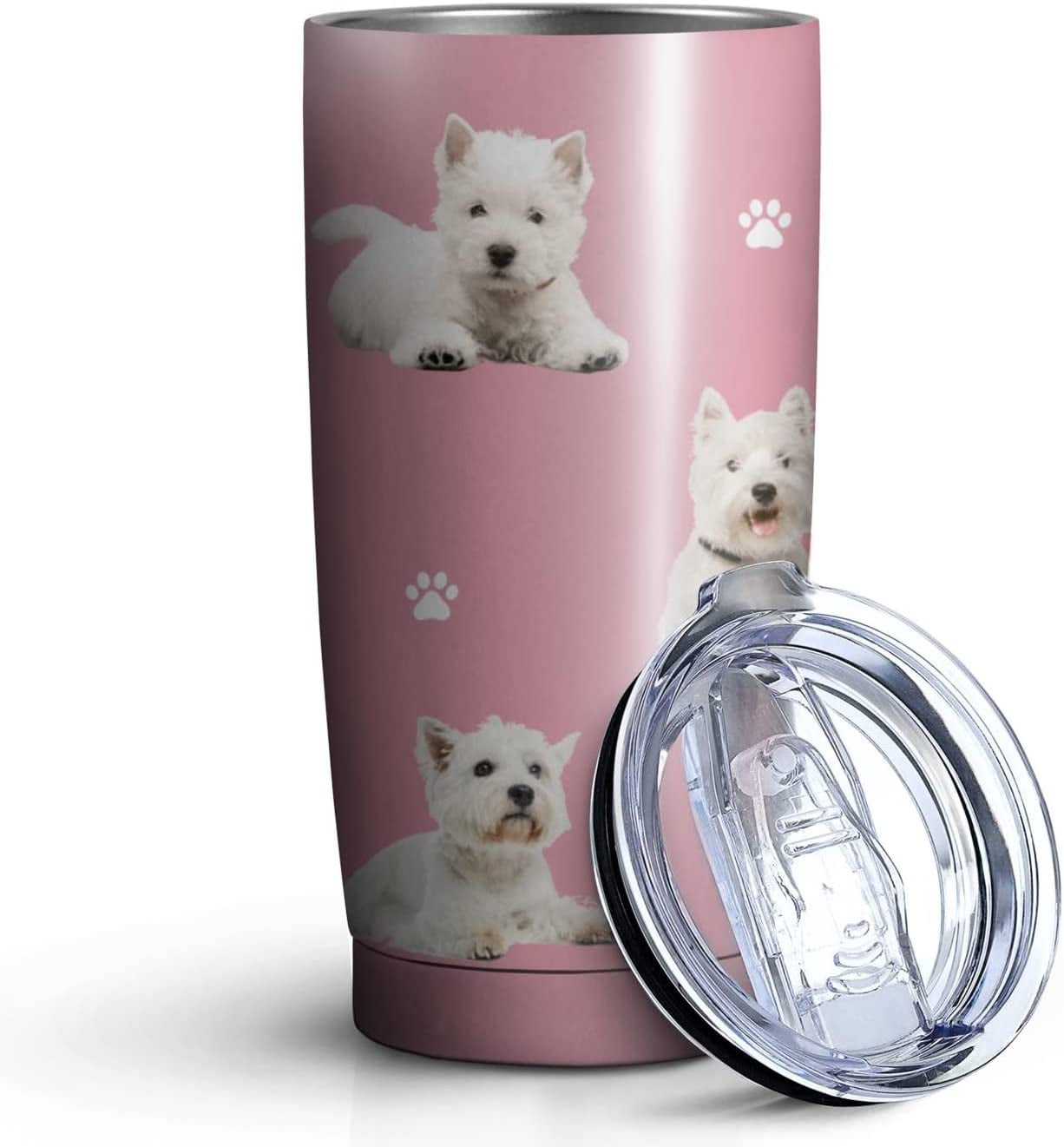 Westie Design Tumbler Stainless Steel Insulated Travel Coffee Cups with ...