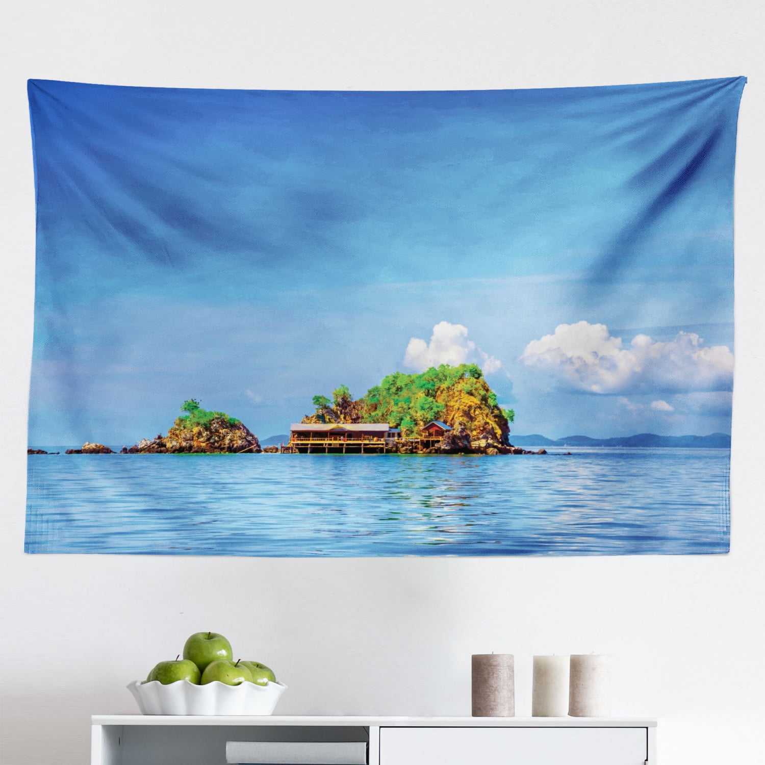 Island Tapestry, James Bond Stone Island Landscape in Tropical Beach ...