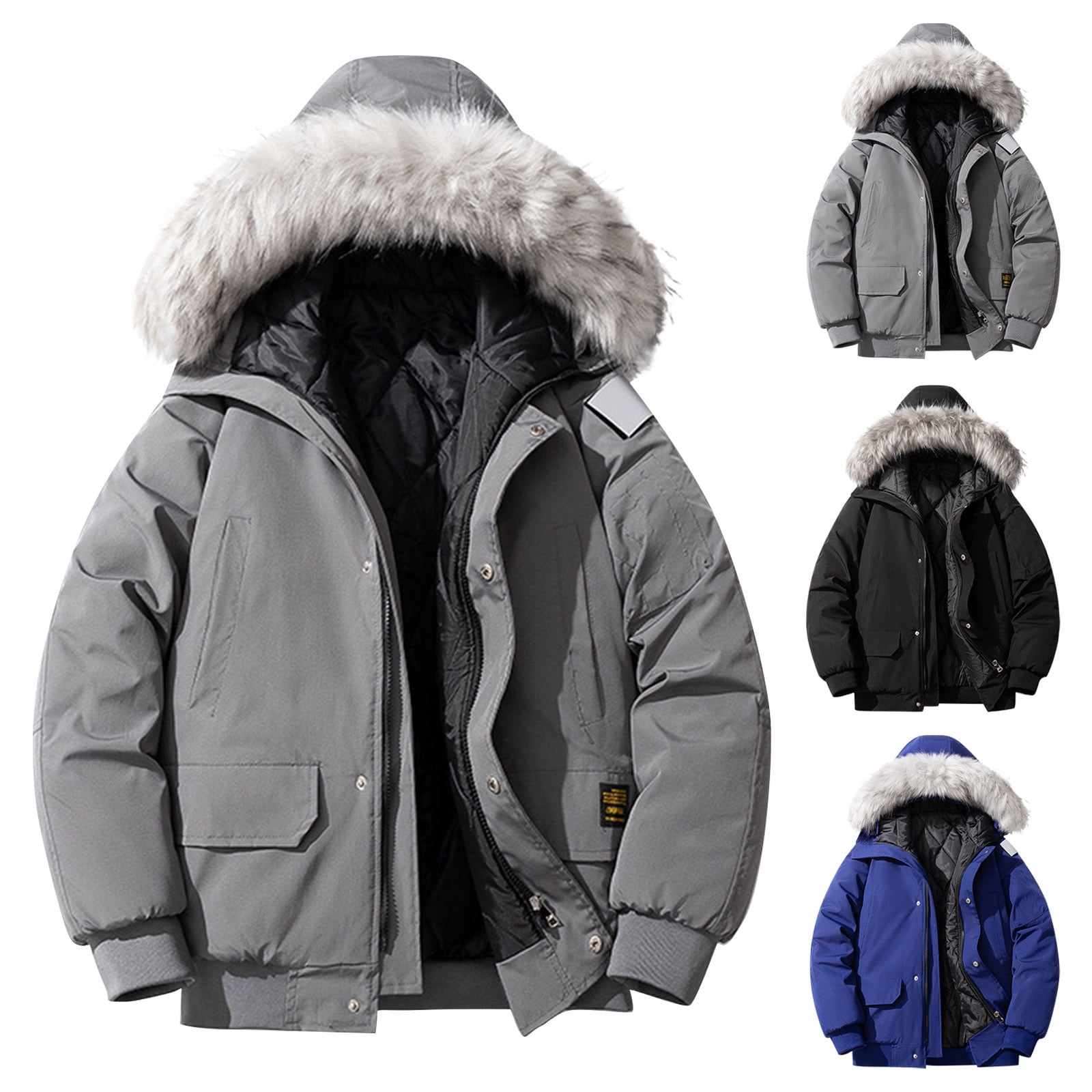 Bovxnpu Fall Men's Fleece Jackets,Men's Winter Warm Outerwear Coat,Men ...