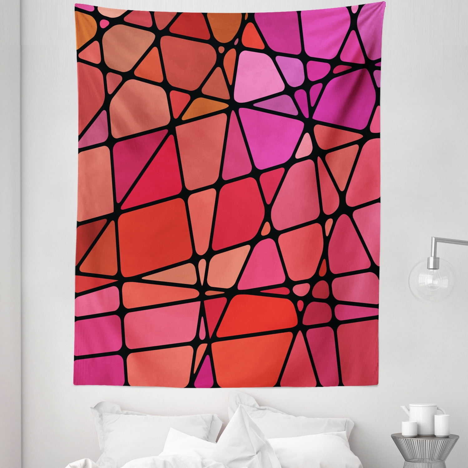 Retro Tapestry, Antique Stained Glass Illustration with Mosaic Design ...