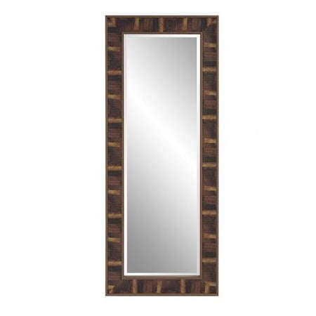 HomeRoots 401214 Rich Rustic Brown Faux Wood Full Body Wall Mirror ...