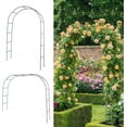 Heyfurni Sturdy Iron Garden Arch, 7.9ft Black Metal Archway, Outdoor ...