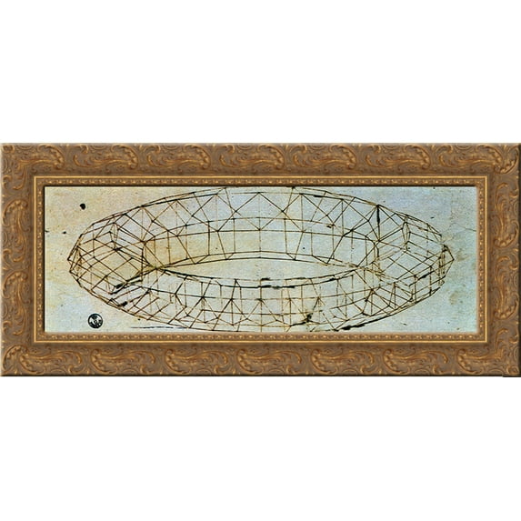 Perspective Study of Mazzocchio 24x12 Gold Ornate Wood Framed Canvas ...
