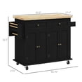 Kitchen Island Cart with Spice Rack, Rolling Kitchen Island with ...
