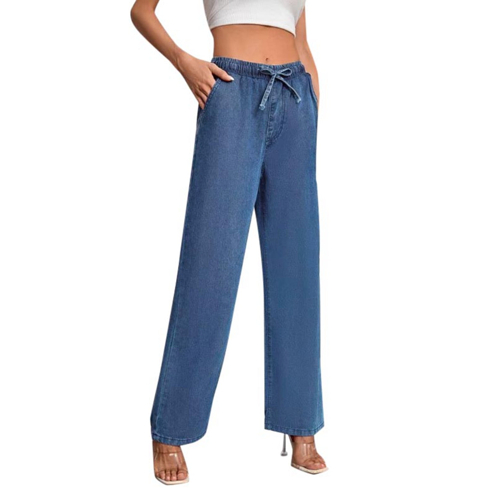 Click here for Itnhfp Womens Pants Womens Solid High Waist Loose... prices