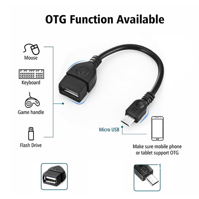 Xotic Tech Micro USB OTG Host Cable Adapters Male to USB 2.0 Female for ...