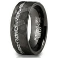 Metal Masters Men's Tungsten Carbide Ring, Hammered Finish, Meteorite Inlay Wedding Band, 8MM ...