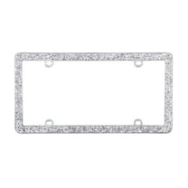 Auto Drive 3-D Daisy Bling Silver Metal License Plate Frame, 90142W ...