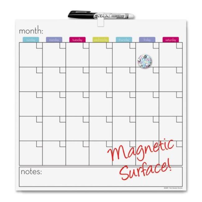 Cubicle Calendar Board Dry- erase Magnetic 14 in. W x .5 in. D x 14 in ...