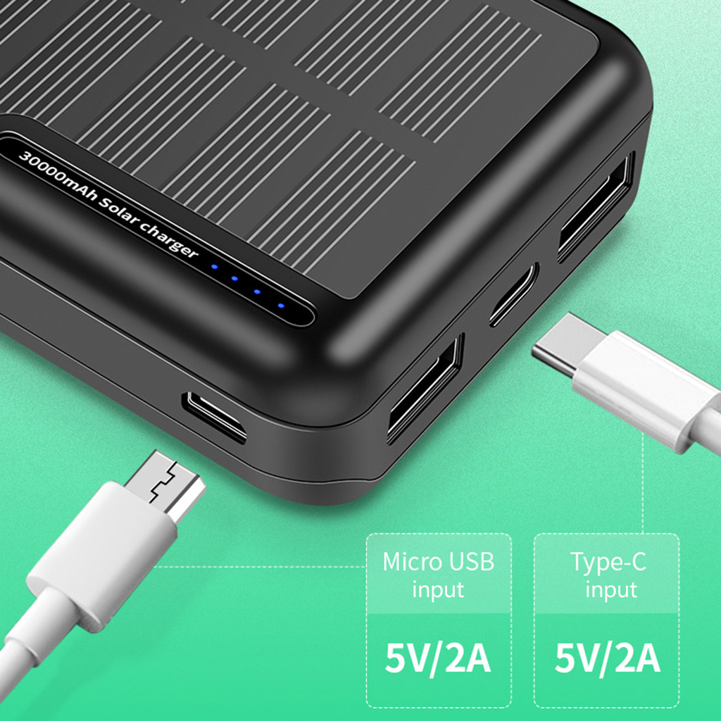 Buy 30000mAh Solar Power Bank for Smart Mobile Phone USB Solar Charger ...