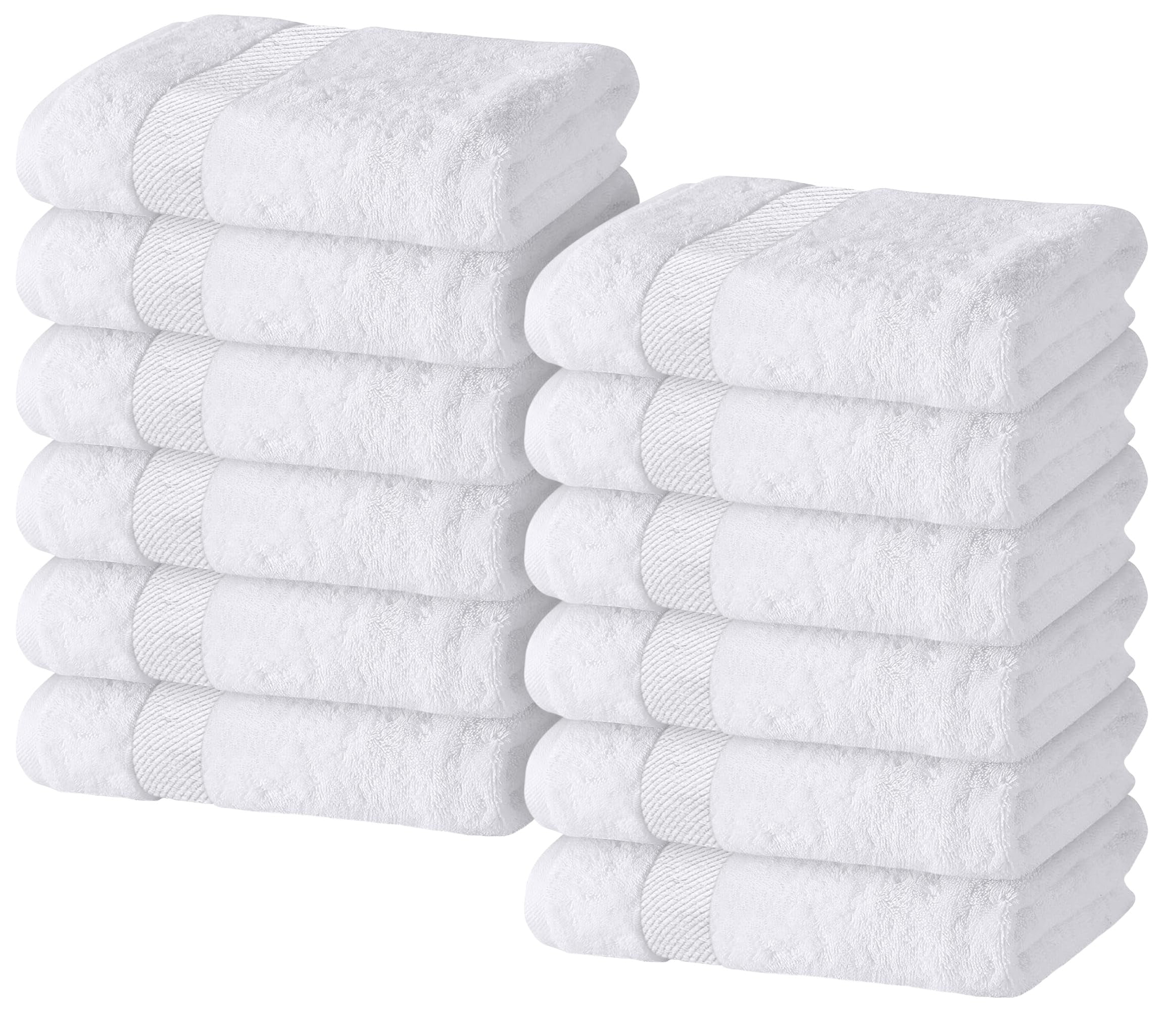 Canadian Linen White Washcloth Set 12”x12”, 12 Pack 100% Cotton ...