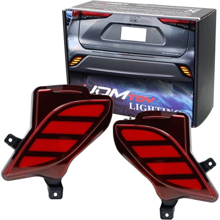 Red Lens 3-In-1 LED Rear Bumper Reflector Light Assembly Compatible ...