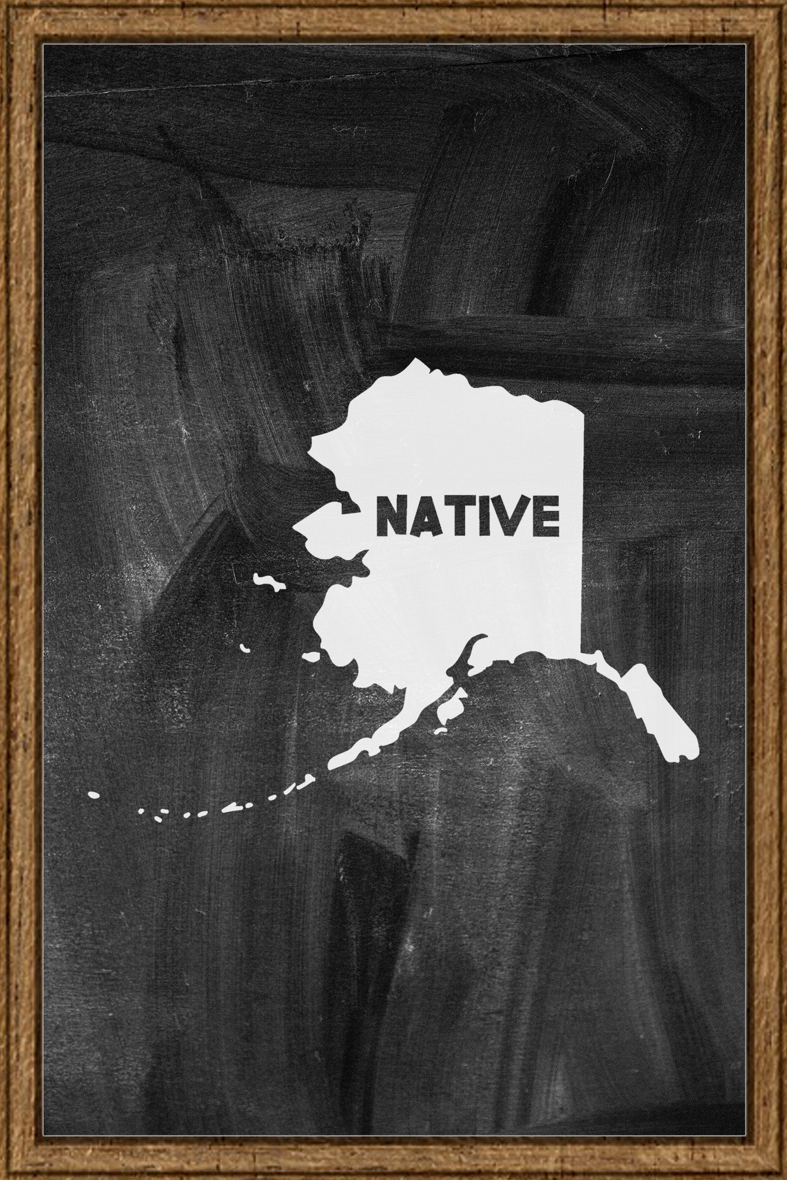 Alaska native caps state map home hometown love Tin Sign Chalk Board ...